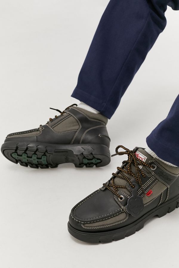 Kickers Lennon Black Mid Boat Shoes | Urban Outfitters UK