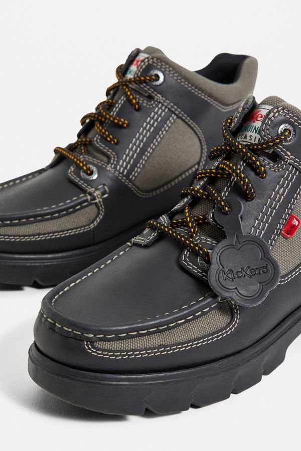 Kickers Lennon Black Mid Boat Shoes | Urban Outfitters UK