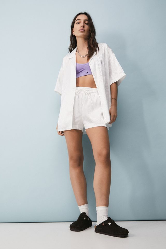 Urban Outfitters Archive Ivory Daisy Satin Shorts | Urban Outfitters UK