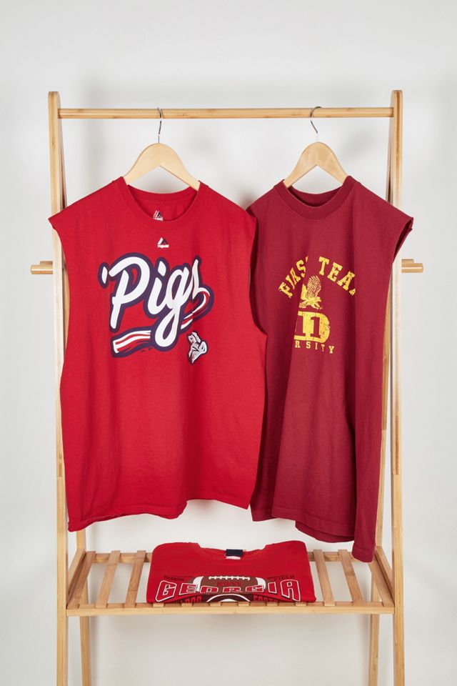 Urban Renewal Vintage Red Cut-Off T-Shirt | Urban Outfitters UK