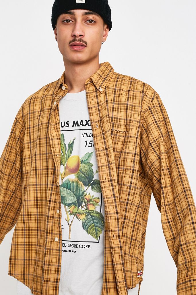 Urban Renewal Vintage Tobacco Overdyed Checked Flannel Shirt | Urban ...