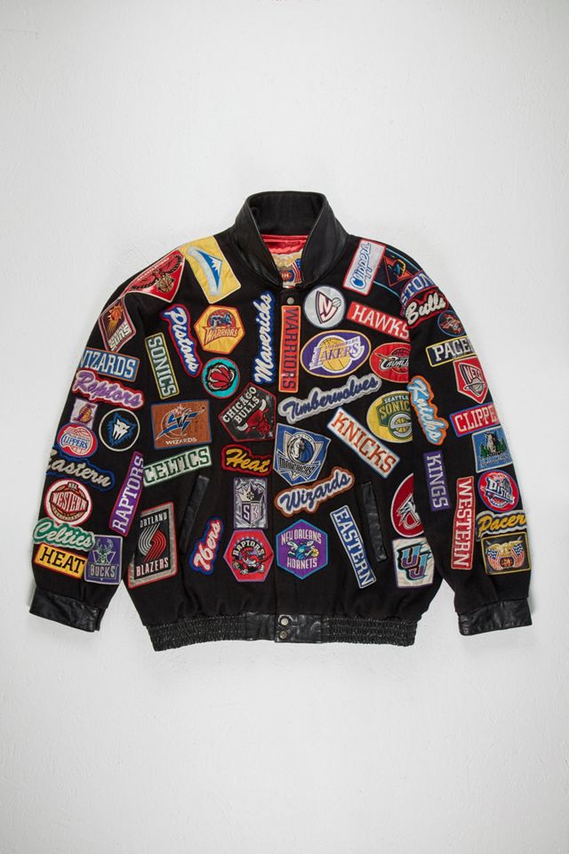 Urban Renewal One-Of-A-Kind Black NBA Badge Jacket | Urban Outfitters UK