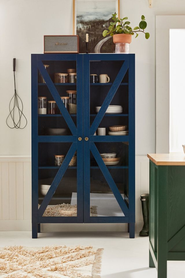 Navy Grayson Storage Cabinet | Urban Outfitters UK