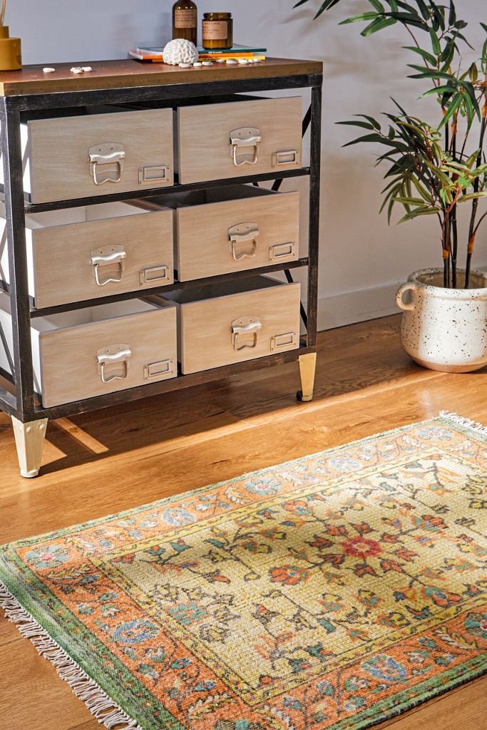 Silas Yellow Floral 2x3 Rug | Urban Outfitters UK