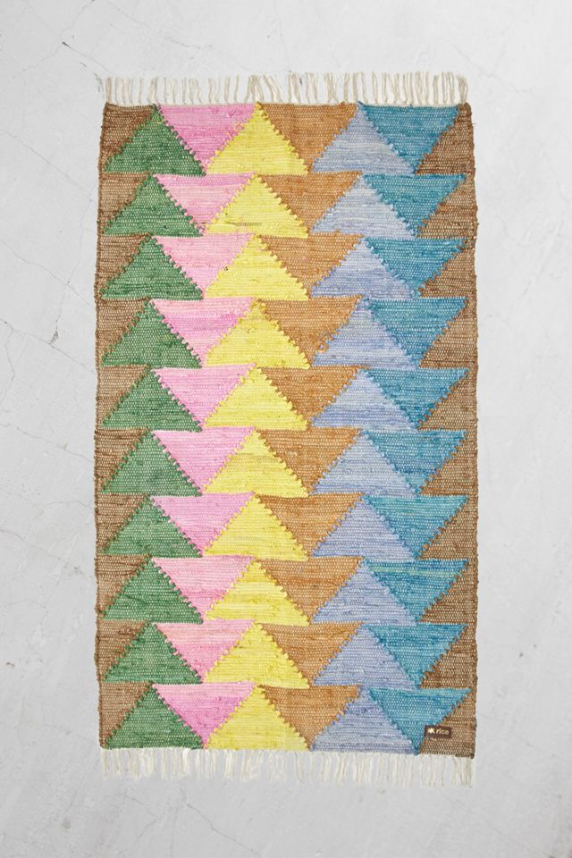 Rice Handmade Geometric Runner Rug | Urban Outfitters UK