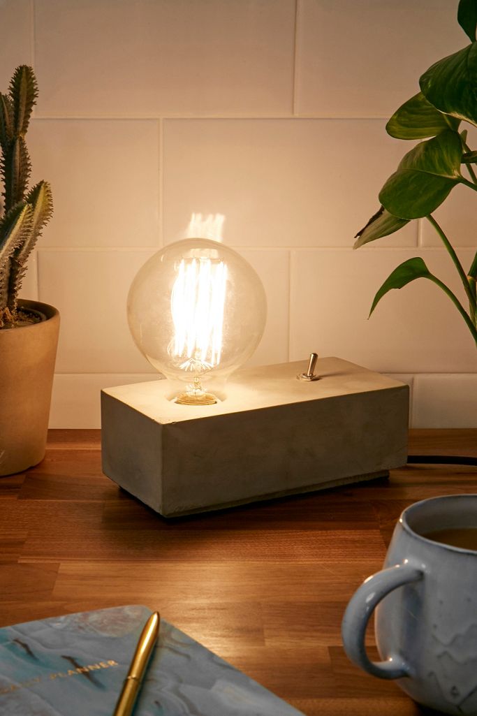 Concrete Block Table Lamp | Urban Outfitters UK