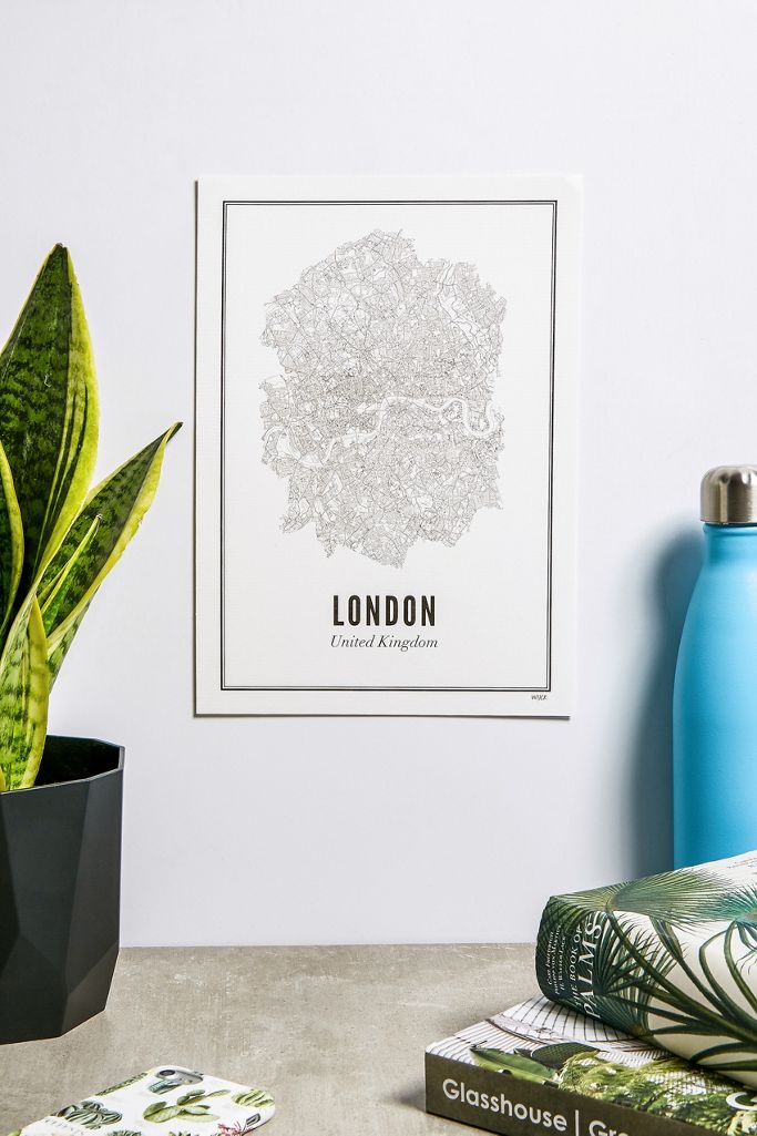Wijck London Map Wall Art Print | Urban Outfitters UK