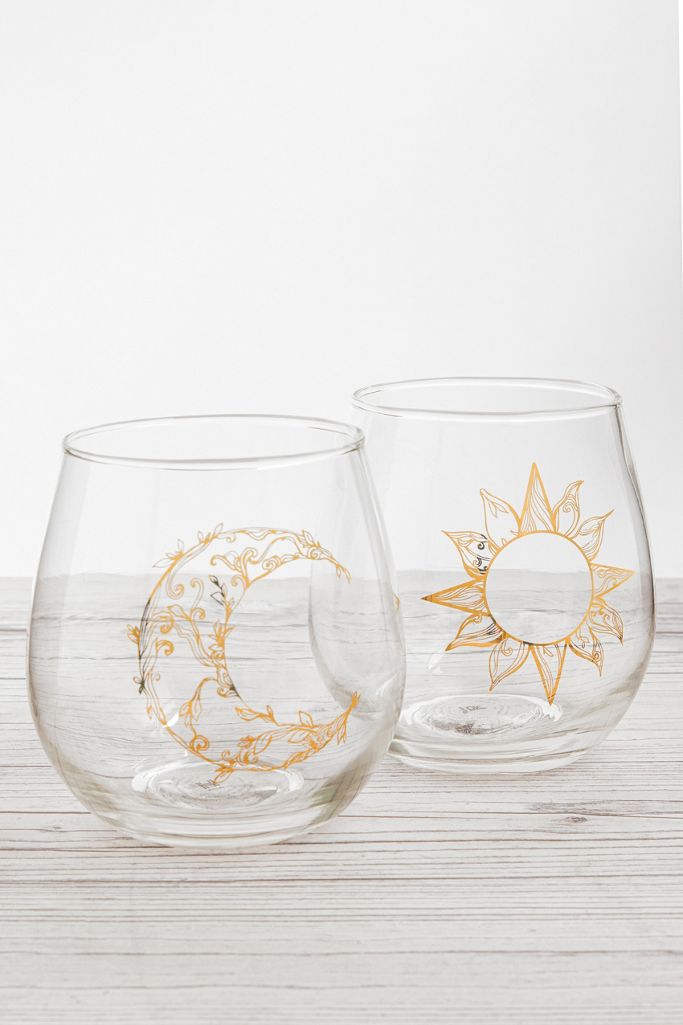 Set of 2 Celestial Sun and Moon Glasses | Urban Outfitters UK