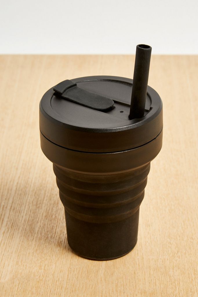 Stojo Large All Black Collapsible Travel Mug | Urban Outfitters UK