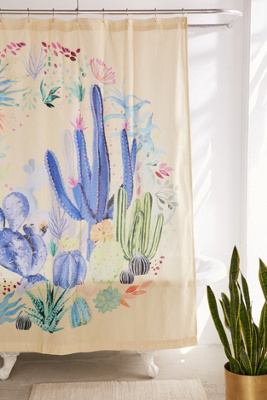 Cactus Terrarium Shower Curtain | Urban Outfitters FR