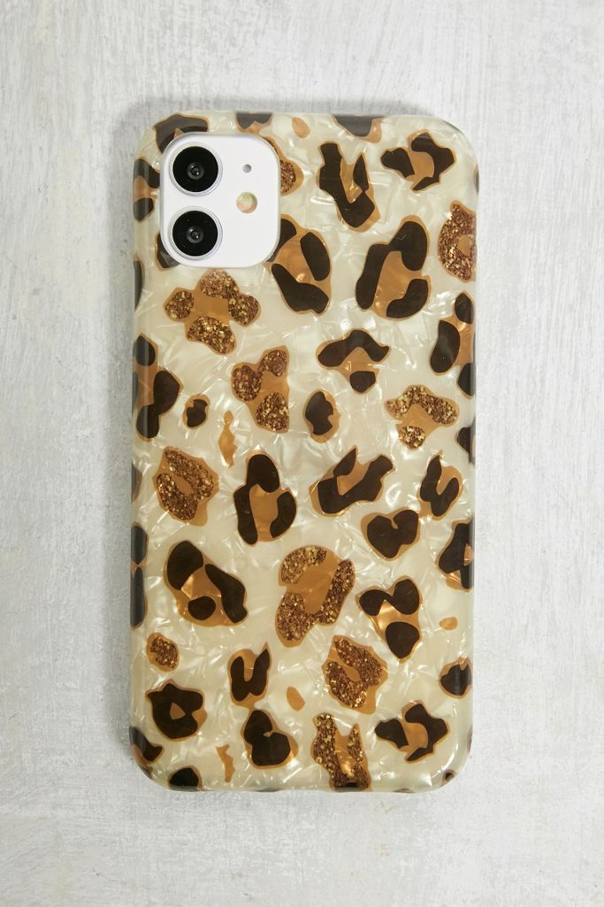 Leopard Print Shimmer iPhone 11 Phone Case | Urban Outfitters UK