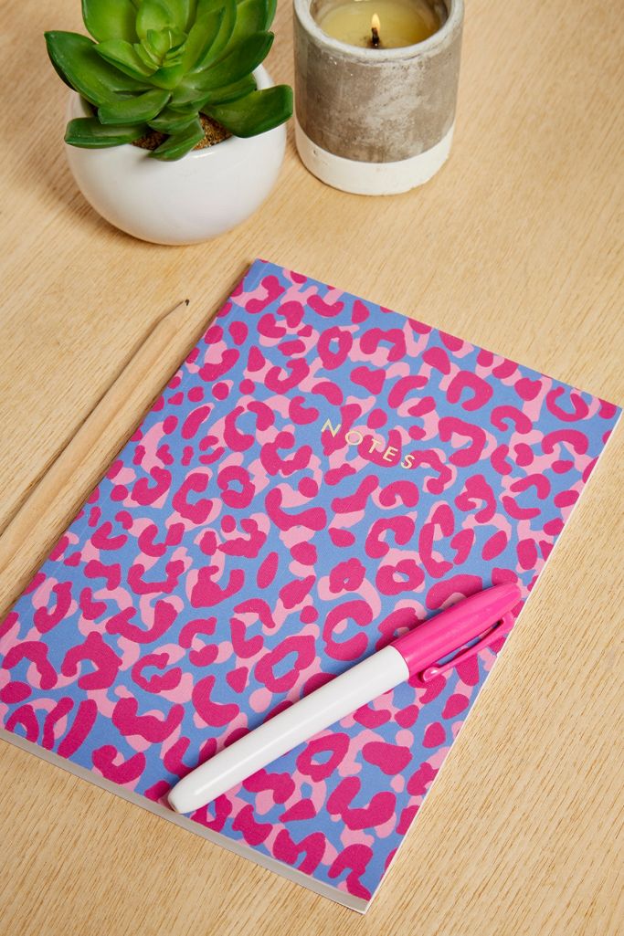 Central 23 Pink Leopard Print Notebook | Urban Outfitters UK