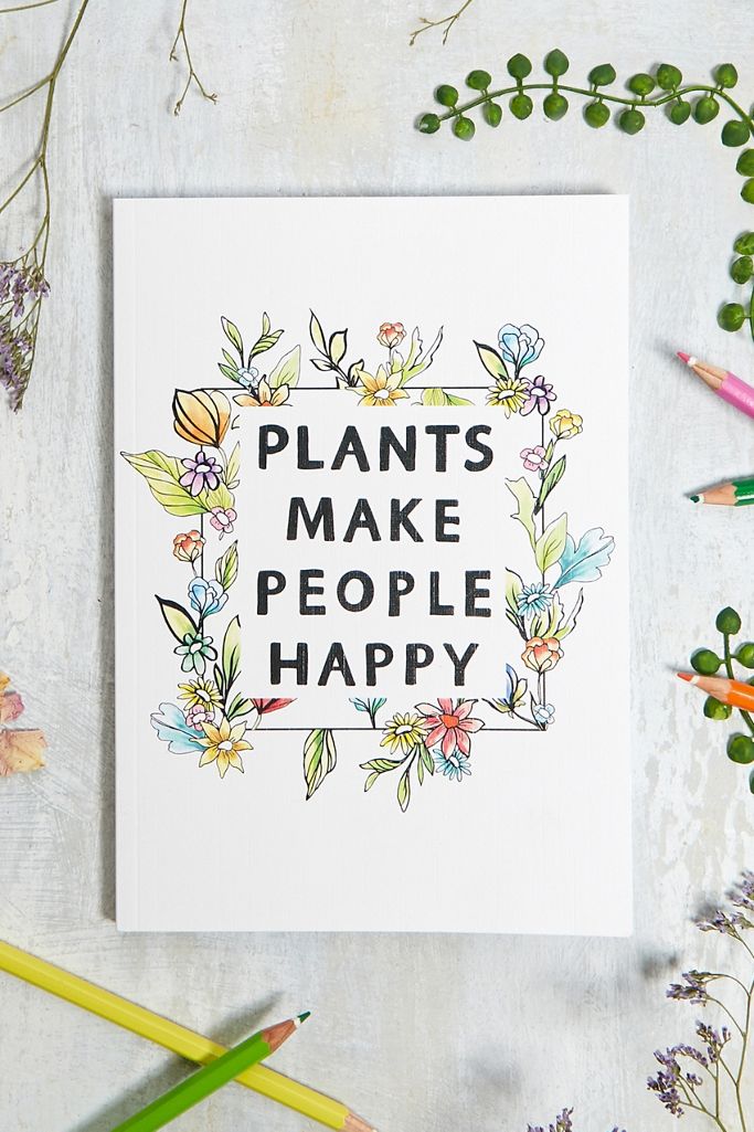 Plants Make People Happy Notebook | Urban Outfitters UK