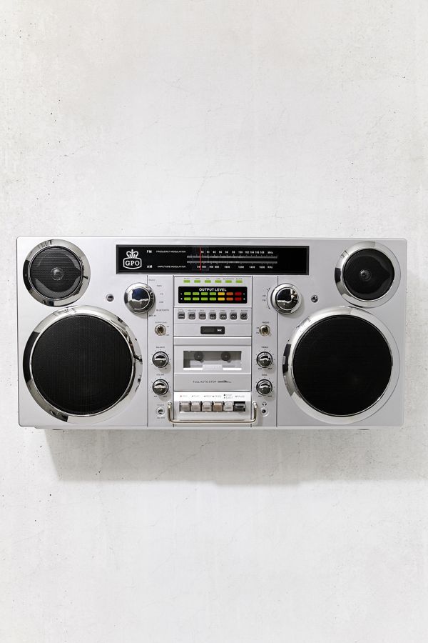 GPO Brooklyn Grey Portable Boombox + Music System | Urban Outfitters UK