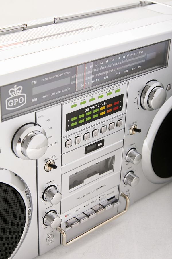 GPO Brooklyn Grey Portable Boombox + Music System | Urban Outfitters UK