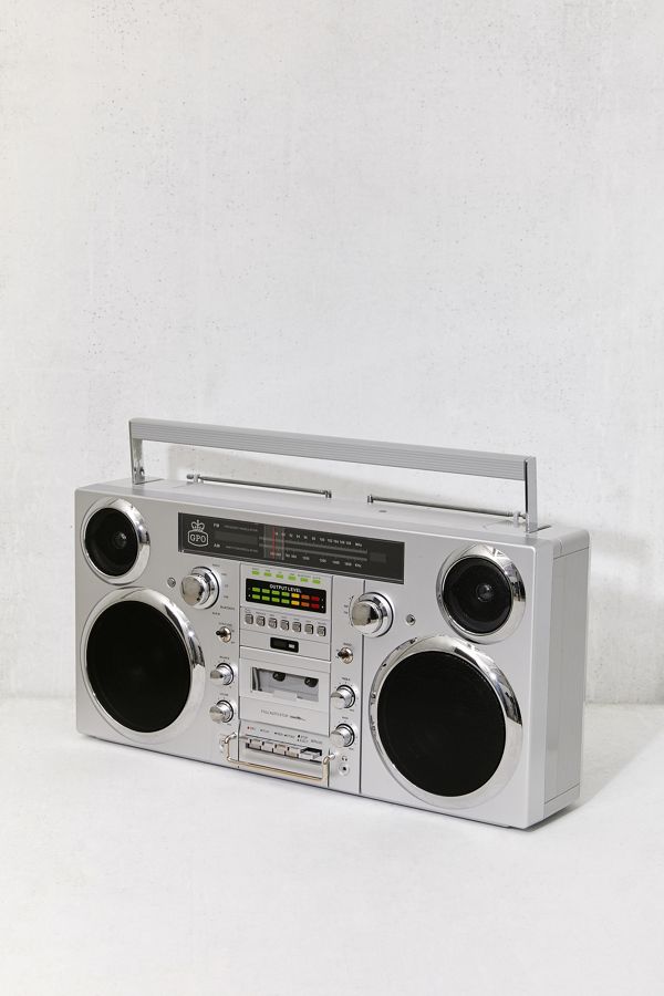 GPO Brooklyn Grey Portable Boombox + Music System | Urban Outfitters UK