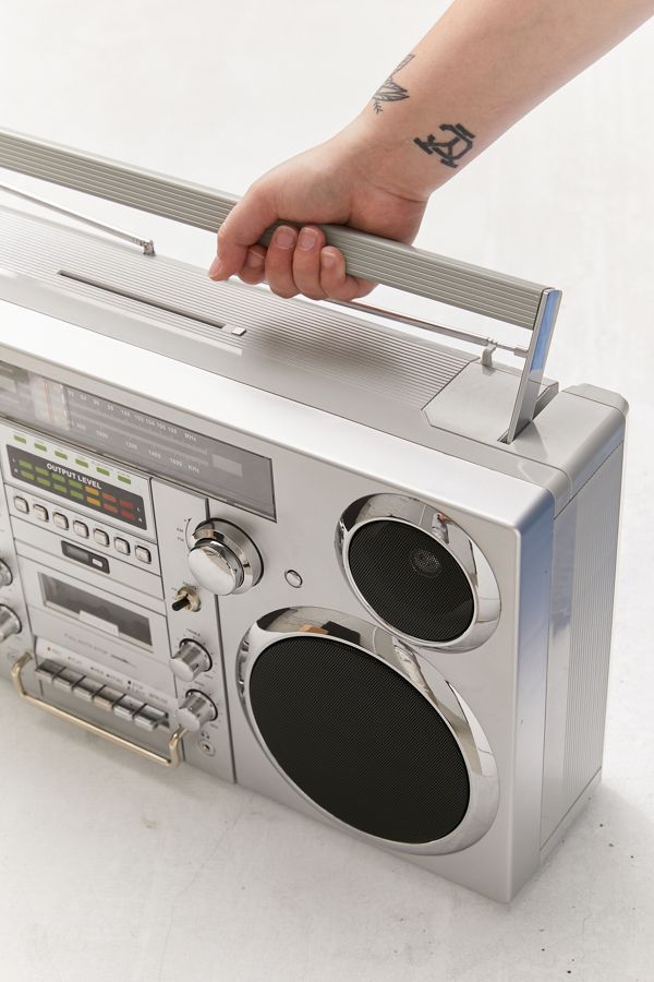 GPO Brooklyn Grey Portable Boombox + Music System | Urban Outfitters UK