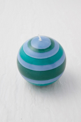 British Colour Standard Green Stripe Ball Candle | Urban Outfitters UK