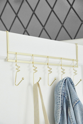 Gold-Plated Swirl 5-Hook Over-the-Door Hanger | Urban Outfitters UK