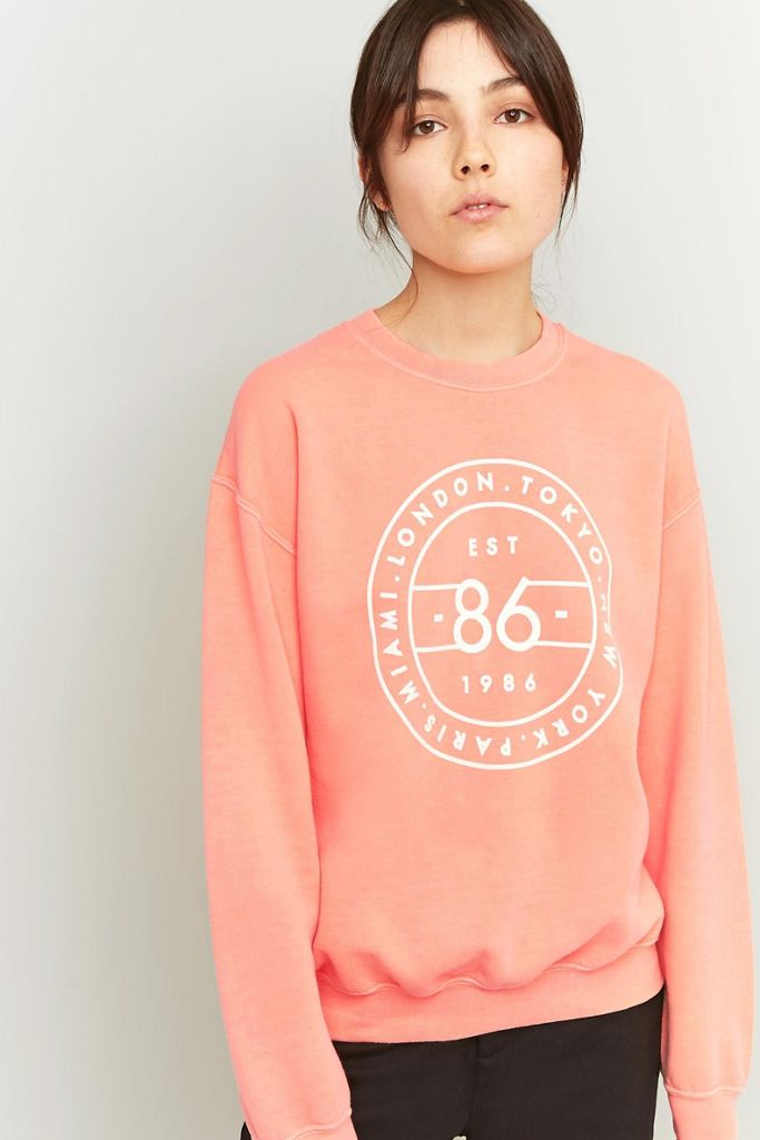 BDG '86 Graphic Print Peach Sweatshirt | Urban Outfitters UK