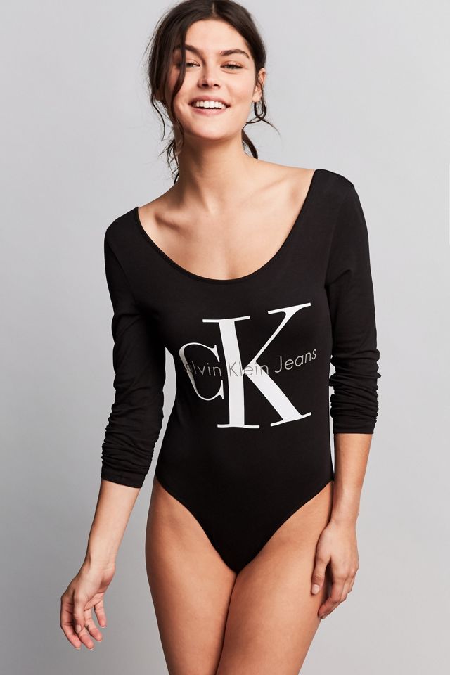 Uo Exclusive Calvin Klein Black Bodysuit Urban Outfitters Uk