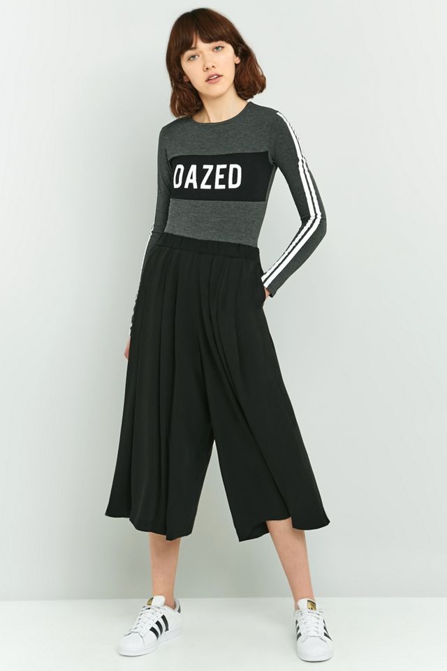 Light Before Dark Black Pleated Culottes | Urban Outfitters UK