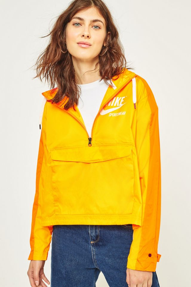 Nike Archive Yellow Half-Zip Cropped Popover | Urban Outfitters UK