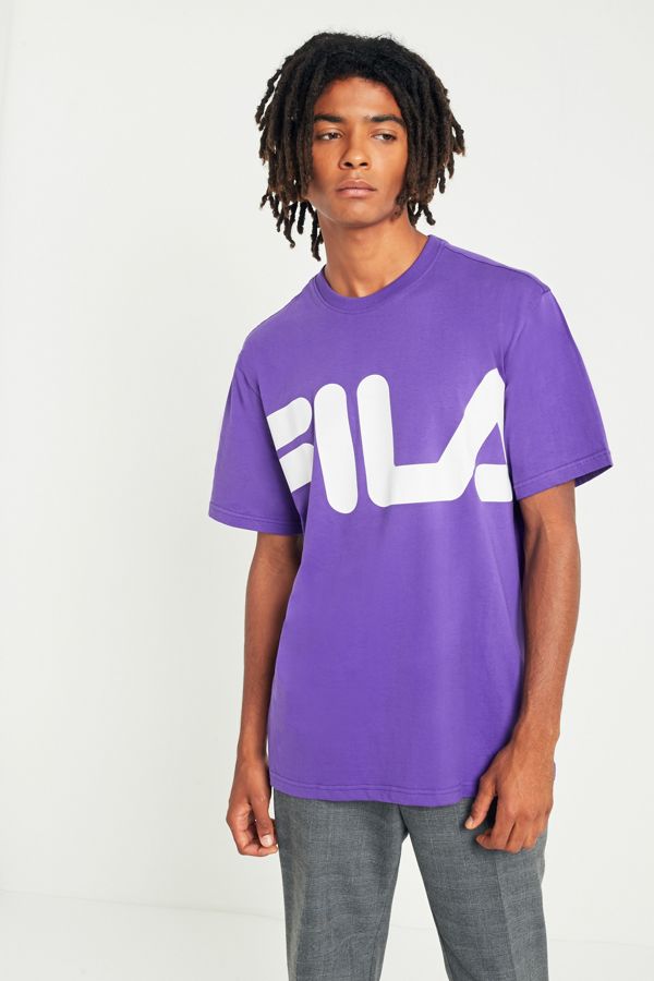 FILA Pinder Purple Logo T-shirt | Urban Outfitters UK