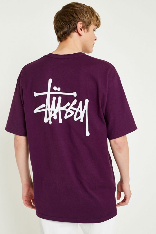 Stussy Basic Logo Grape Short-Sleeve T-Shirt | Urban Outfitters FR