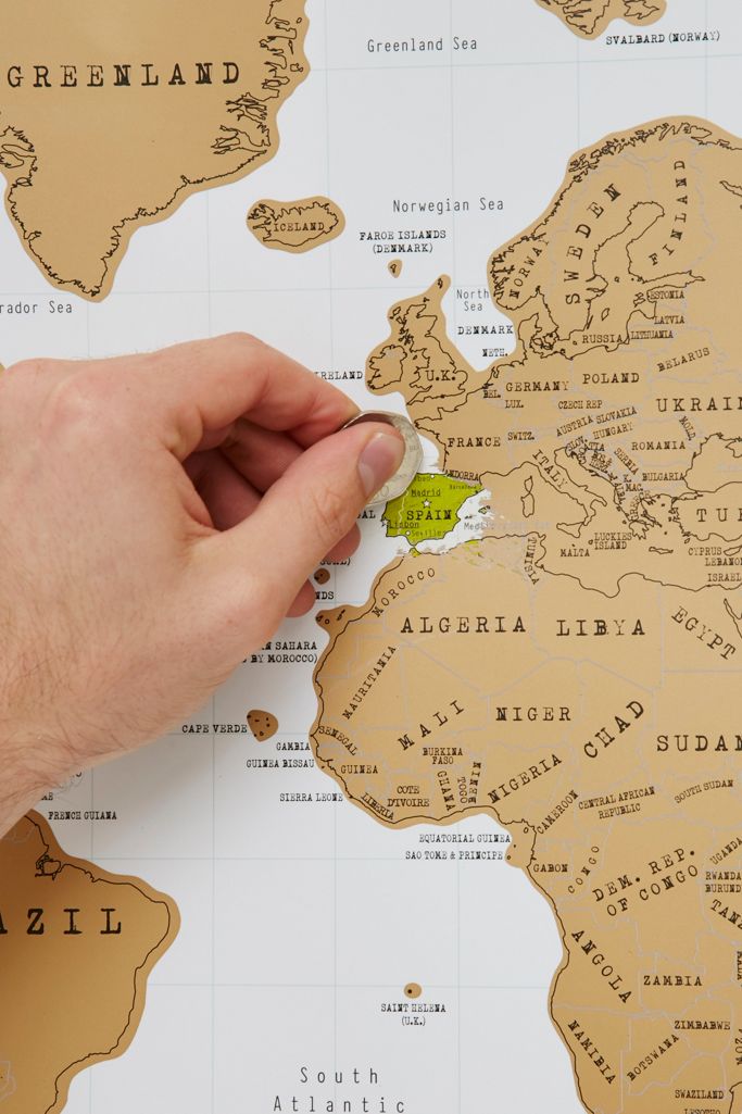 Scratch Map World Map Poster | Urban Outfitters UK