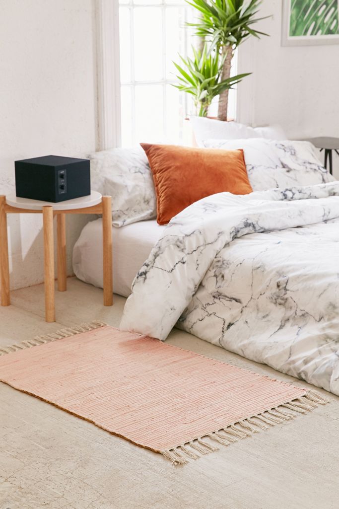 Reversible 2x3 Pink and Yellow Colourblock Rug | Urban Outfitters UK