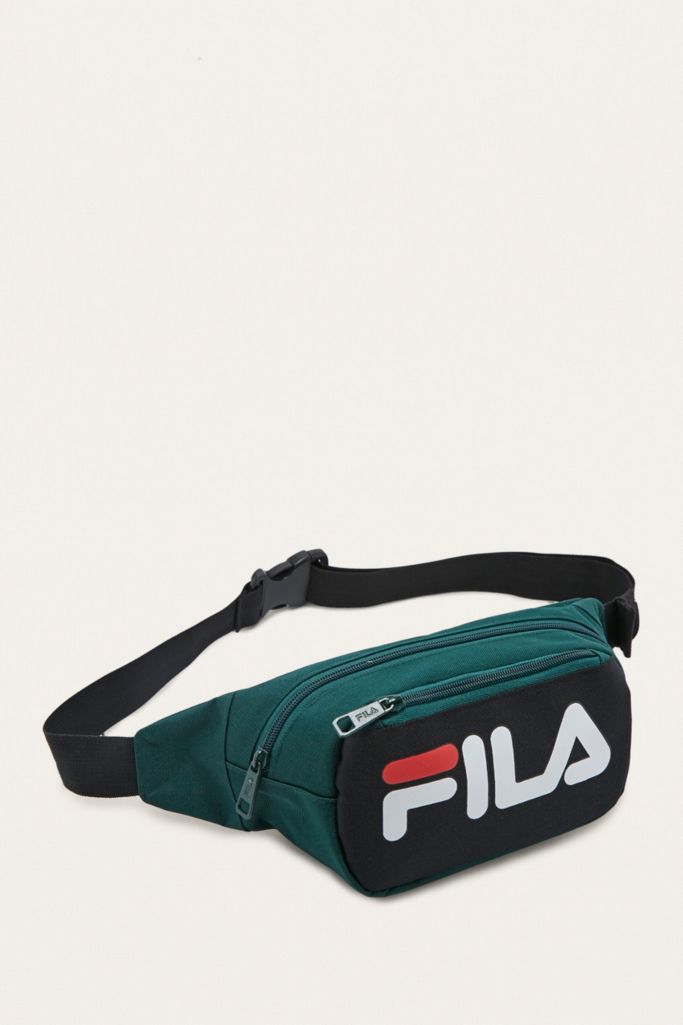 FILA Adams Black and Green Courier Cross Body Bag | Urban Outfitters UK