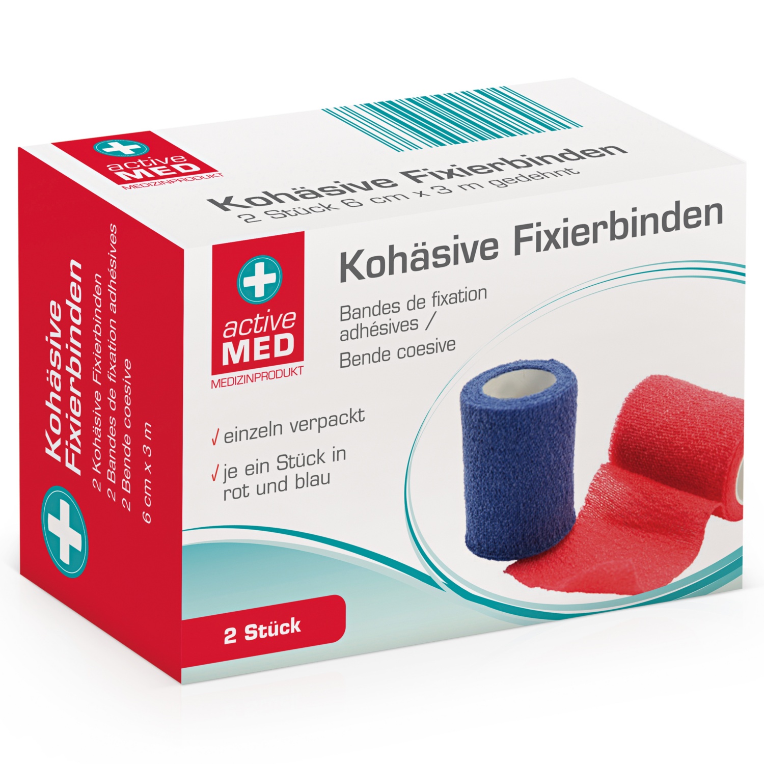 ACTIVE MED Bandagen, Kohäsive Fixierbinden, 2 Stück | HOFER