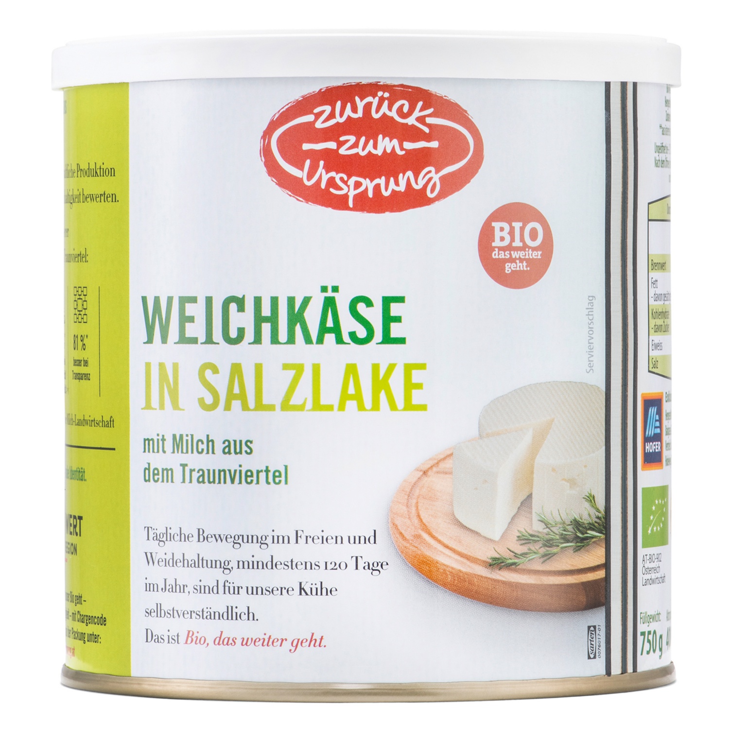 ZURÜCK ZUM URSPRUNG BIO-Weichkäse in Salzlake | HOFER
