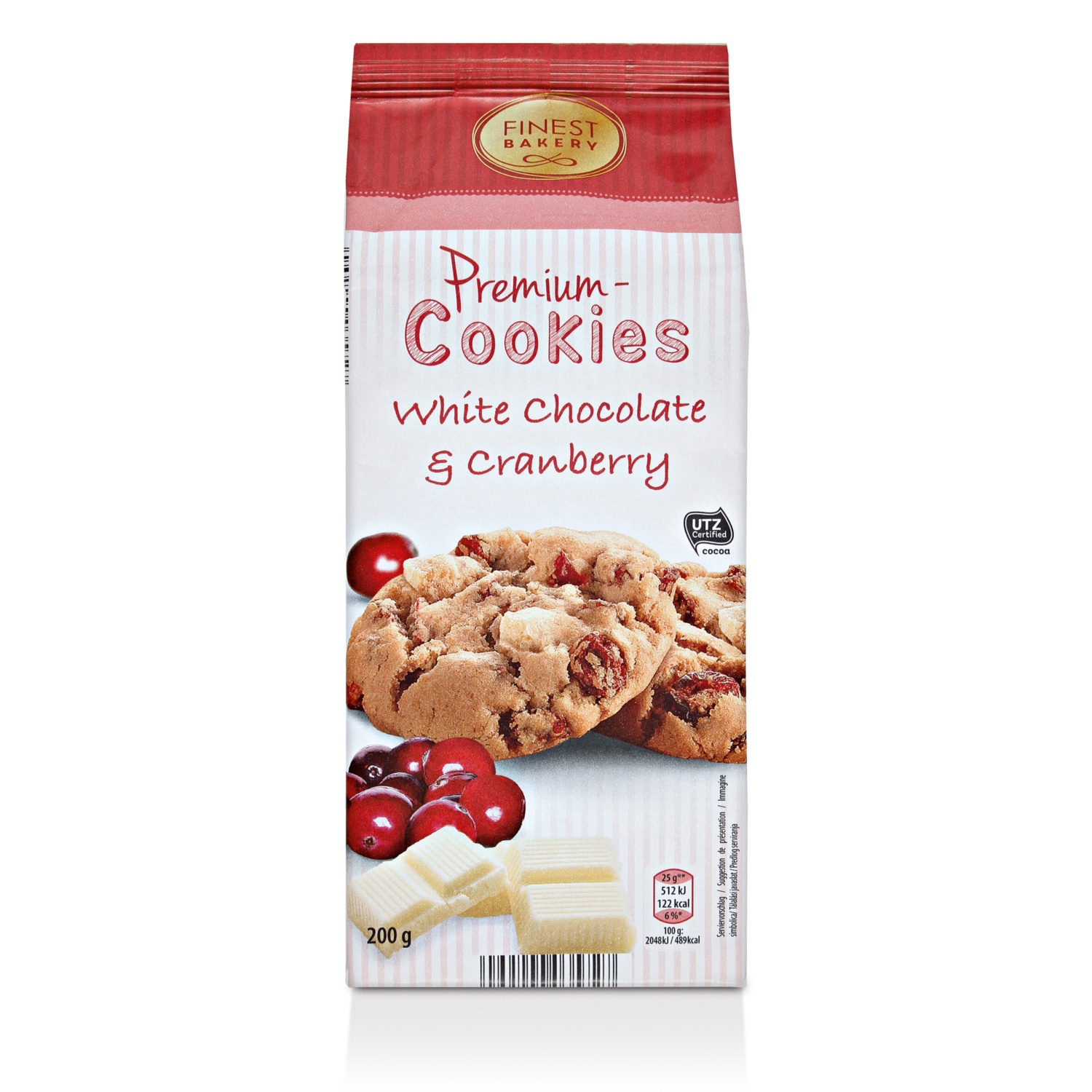 FINEST BAKERY Premium Cookies, Cranberry White Chocolate | HOFER