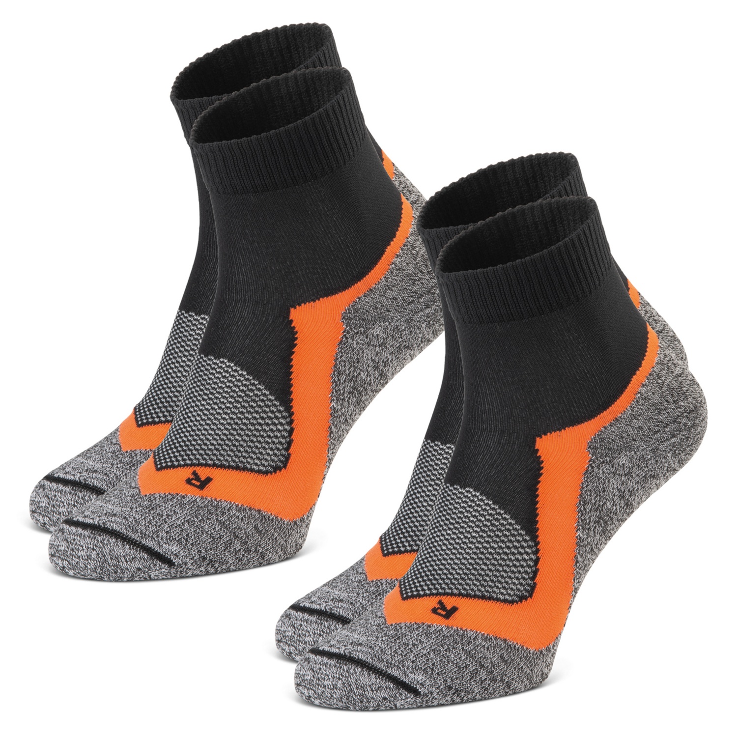 CRANE Damen-/Herren-Rad-Sportsocken,Doppelpkg.,Gr. 39/42, Orange/Grau ...