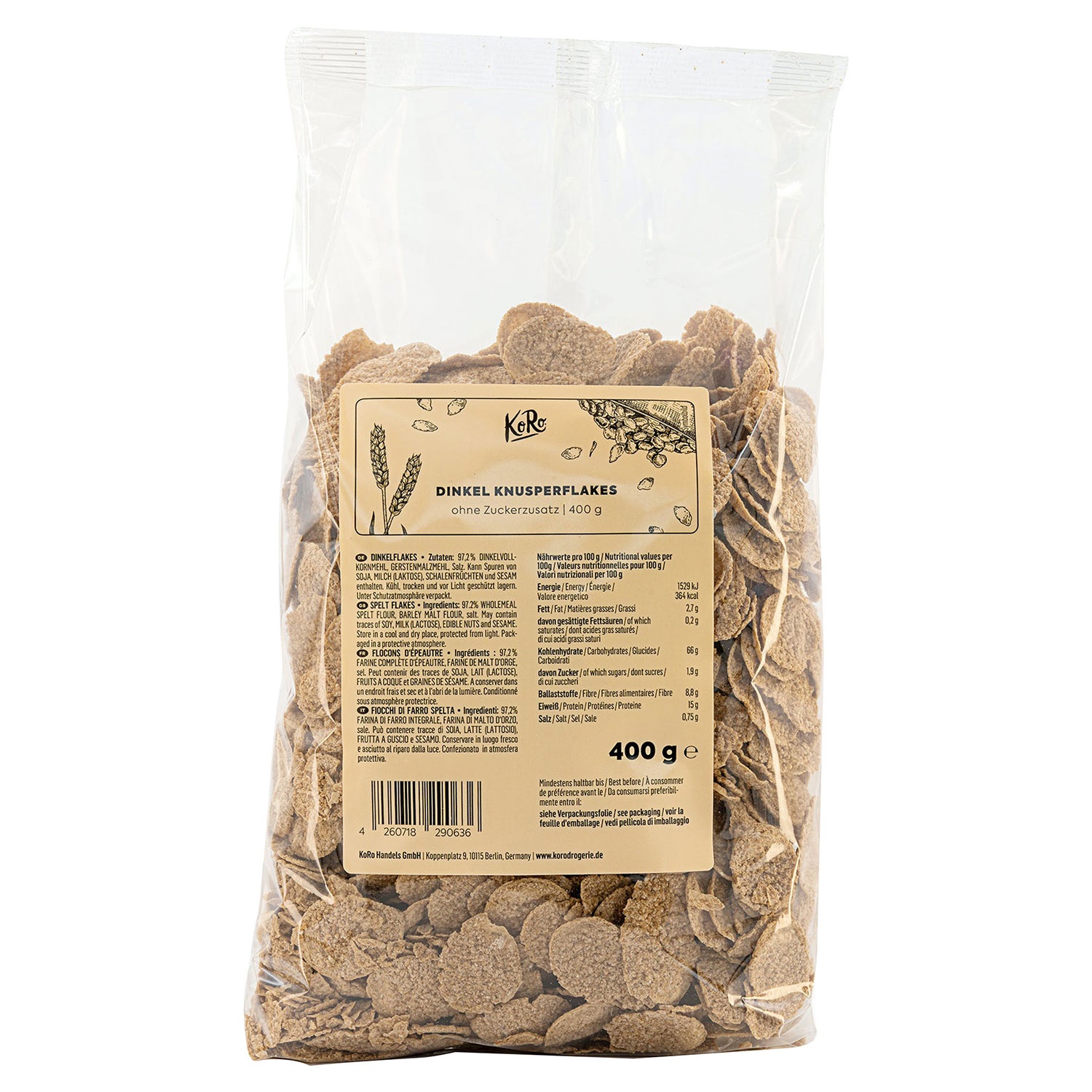 Angebot Aldi Süd KORO Dinkel-Knusperflakes 400 g Aldi