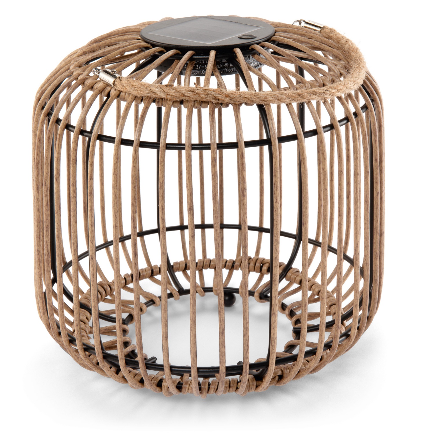 Solar Geflecht Laterne, Rund, Rattan | HOFER