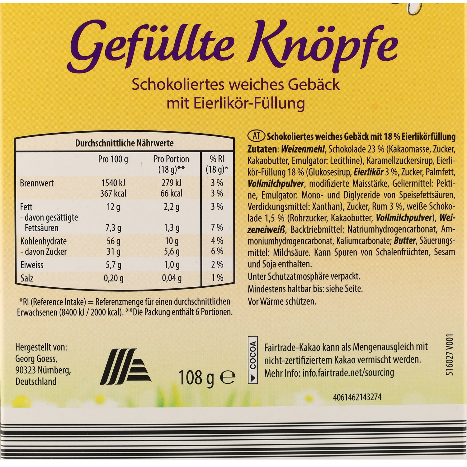 MONARC Gefüllte Knöpfe, Eierlikör | HOFER