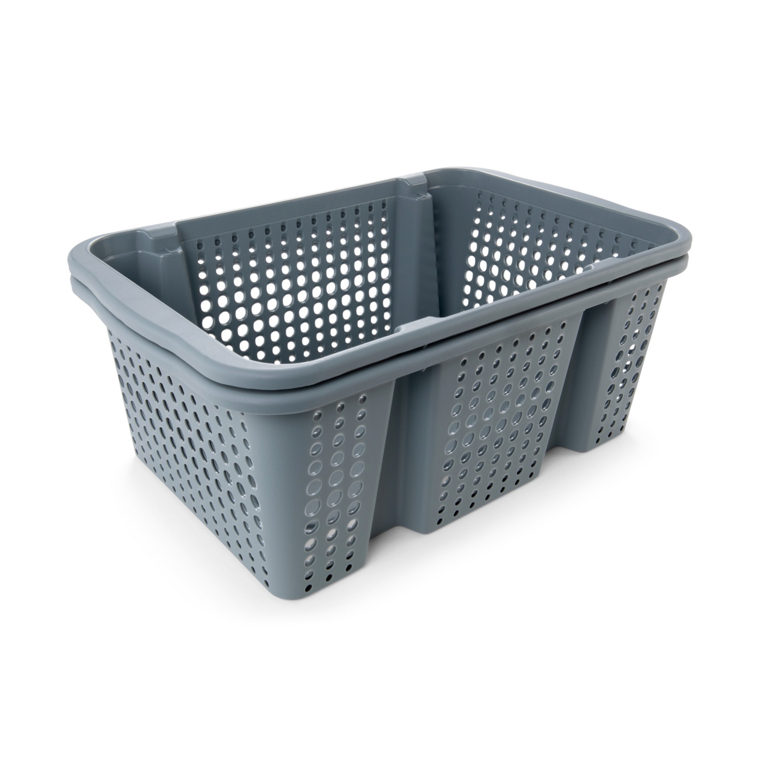 HOME CREATION Set de paniers empilables, lot de 2 paniers, bleu | ALDI ...