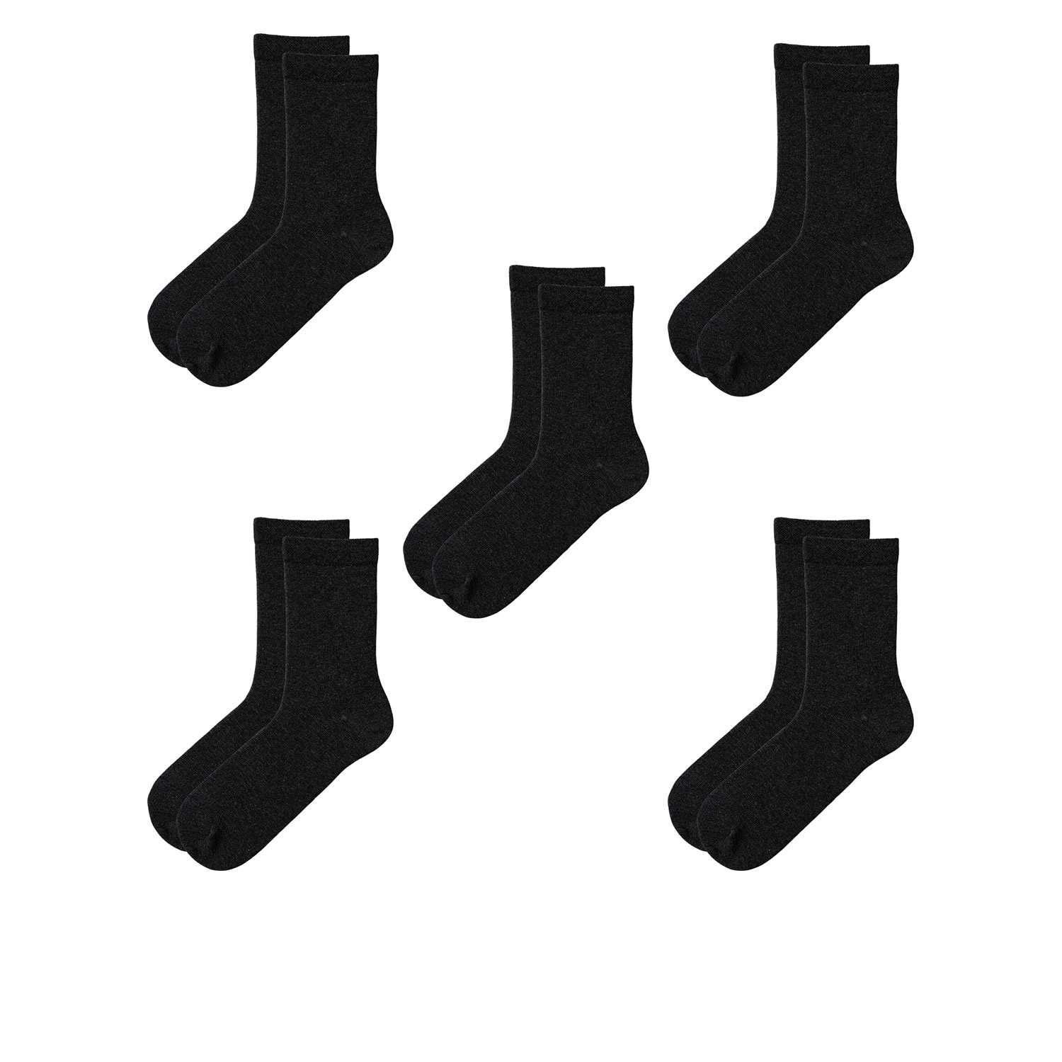 UP2FASHION BASICS, D/H SOCKEN 5ER, Dk Grau mel, 39/42 | ALDI SÜD