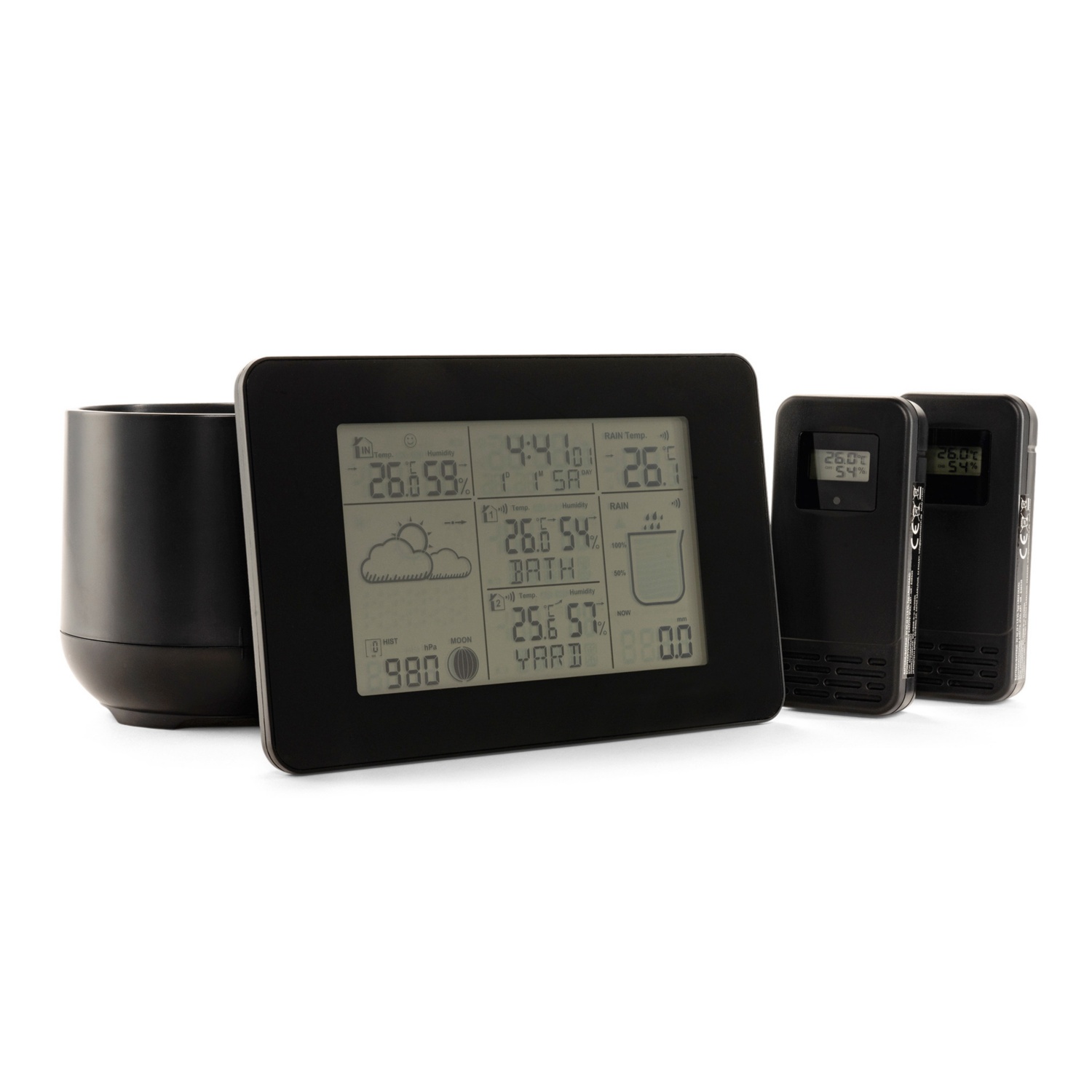 KRONTALER Wetterstation mit Regensensor, Schwarz, Vertikal | HOFER