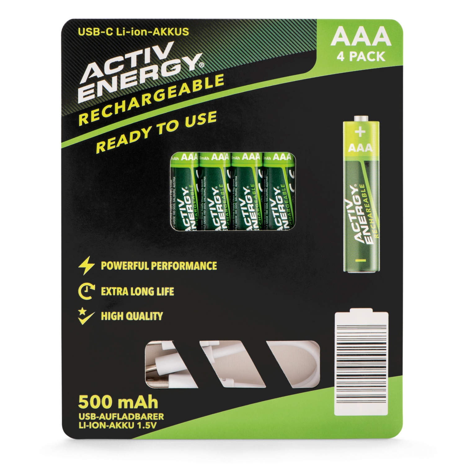 ACTIV ENERGY ACTIV ENERGY USB-C Li-ion Hochleistungs-Akku, AAA | ALDI ...