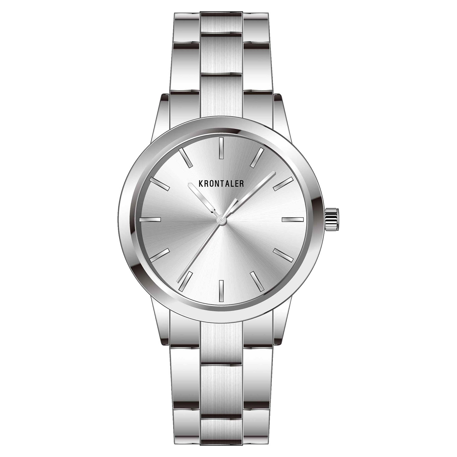 KRONTALER, Armbanduhr Stahl, Edelstahl 40mm, Silber | ALDI SÜD