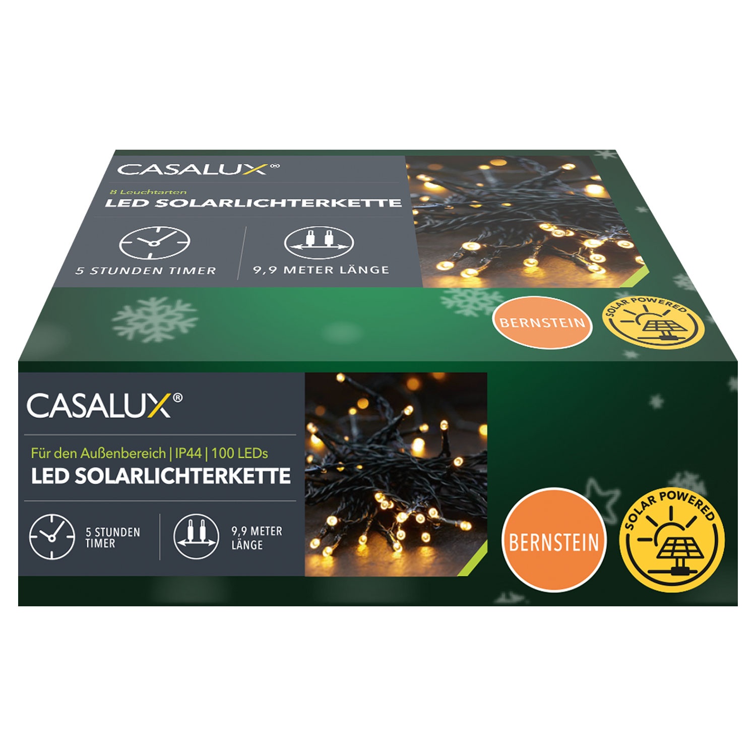 CASALUX, Solar-Lichterkette 100, Bernstein | ALDI SÜD