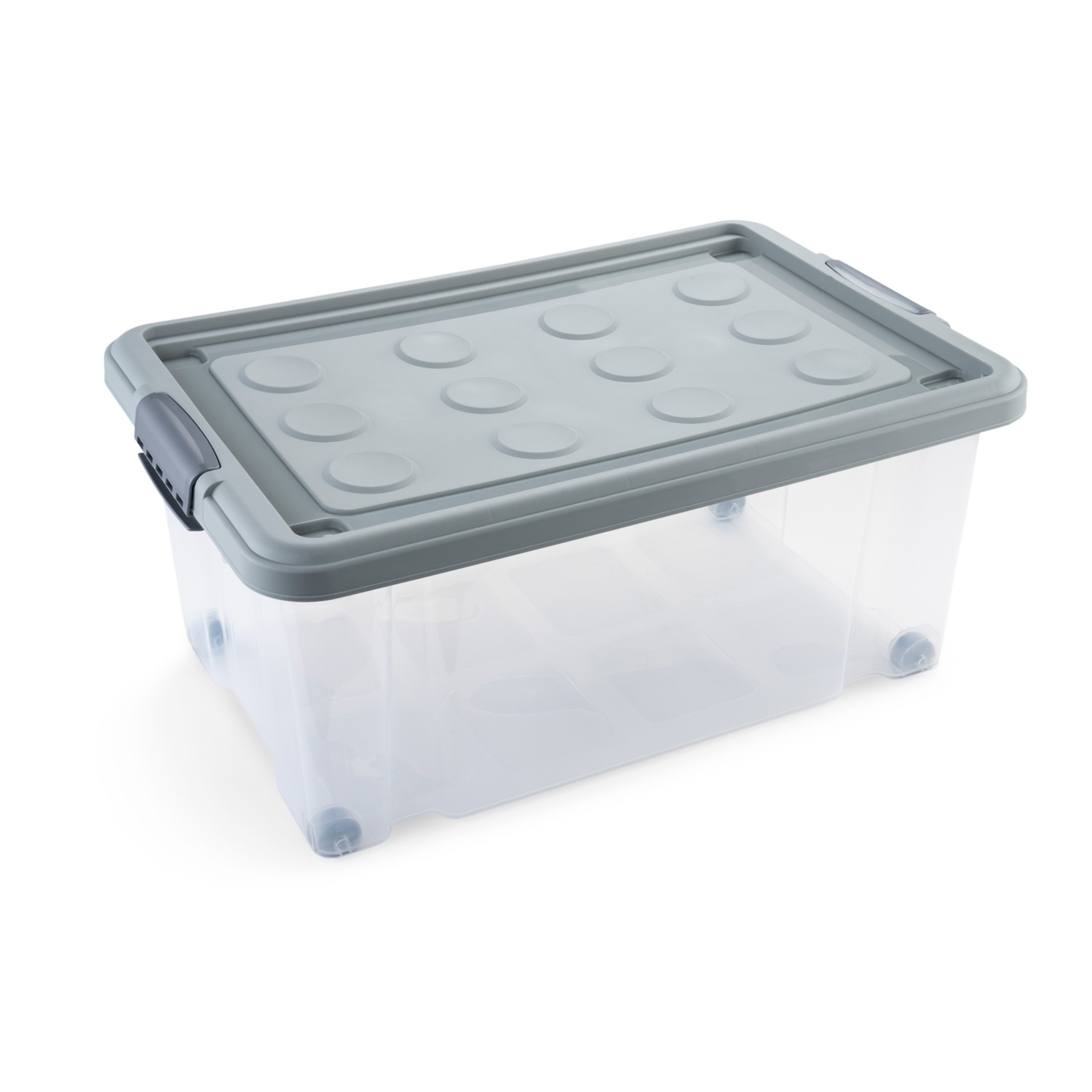 HOME CREATION Stapelboxen-Set, Grau, Große Box mit Rollen | HOFER