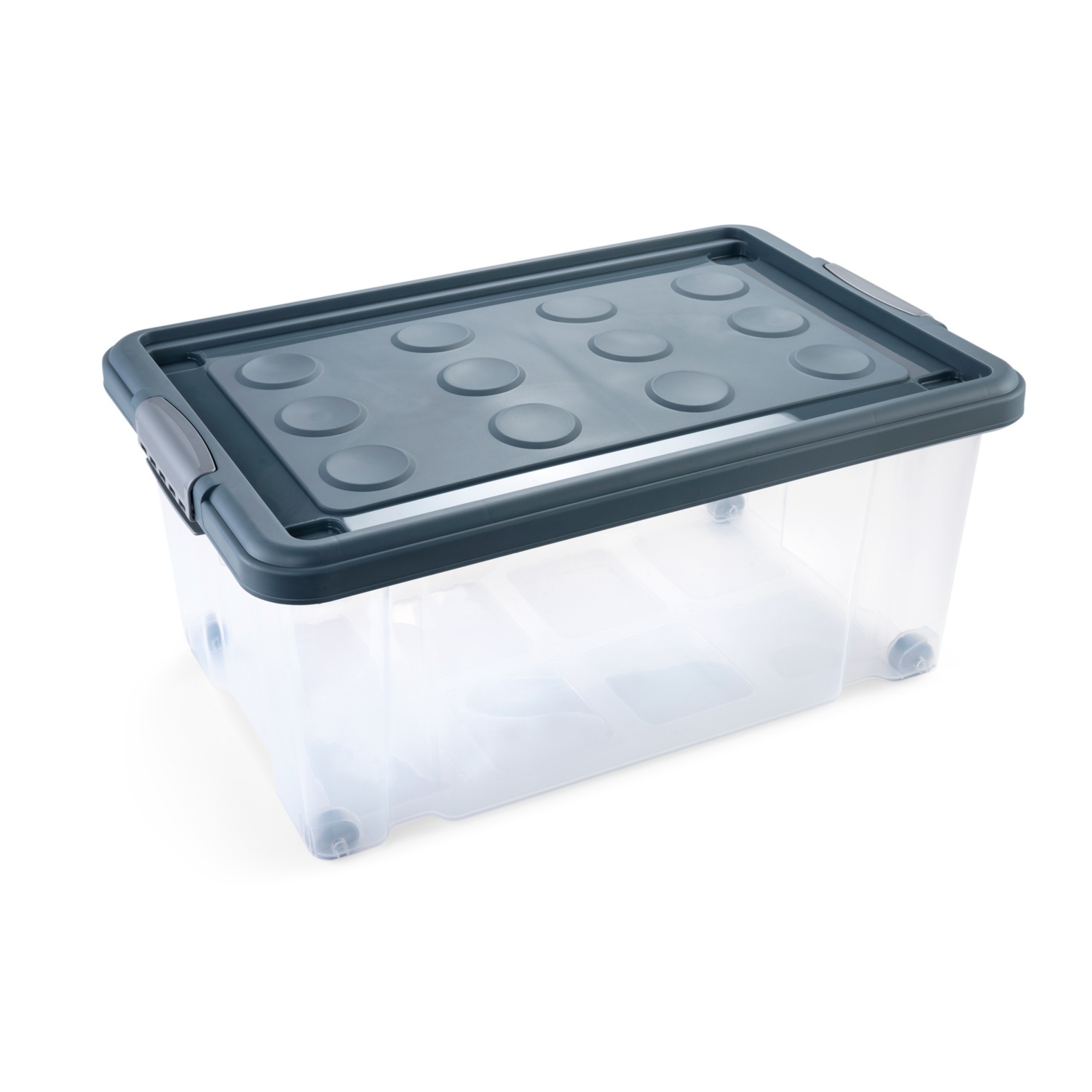 HOME CREATION Stapelboxen-Set, Blau, Große Box mit Rollen | HOFER