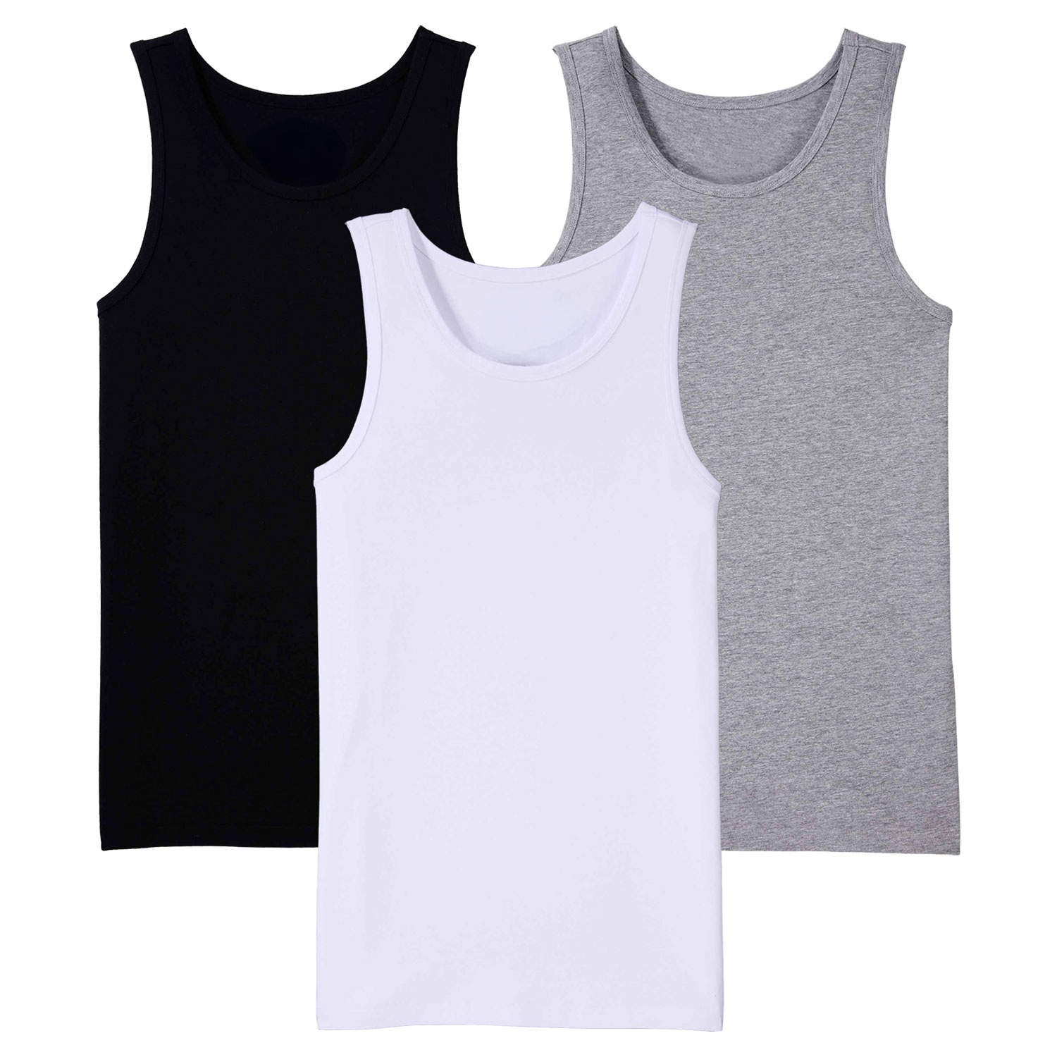 UP2FASHION BASICS, Ms Basic Tanktop 3e, Schw/grau/weiß, XXL | ALDI SÜD