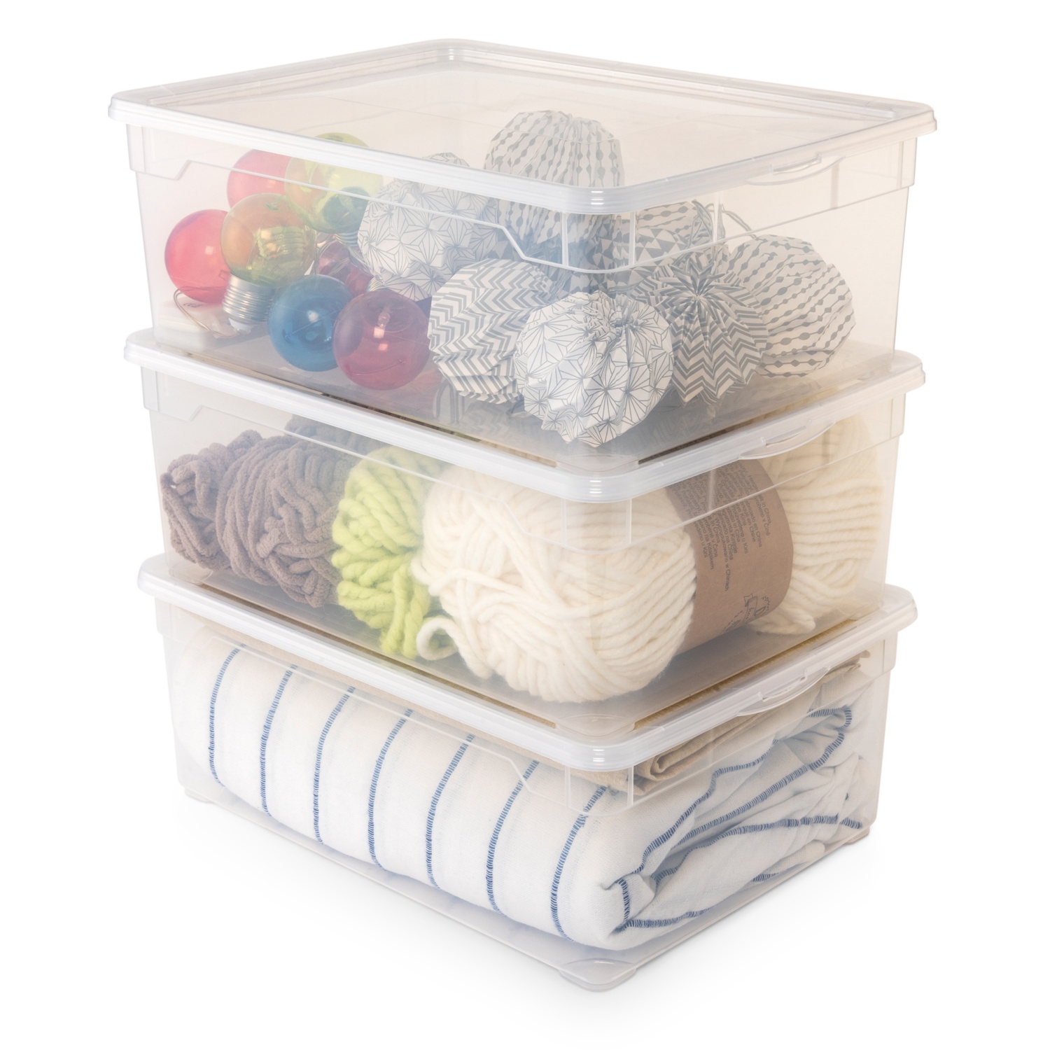 HOME CREATION HOME CREATION Klarsichtboxen Sortiert, Set of 3 10Liter ...