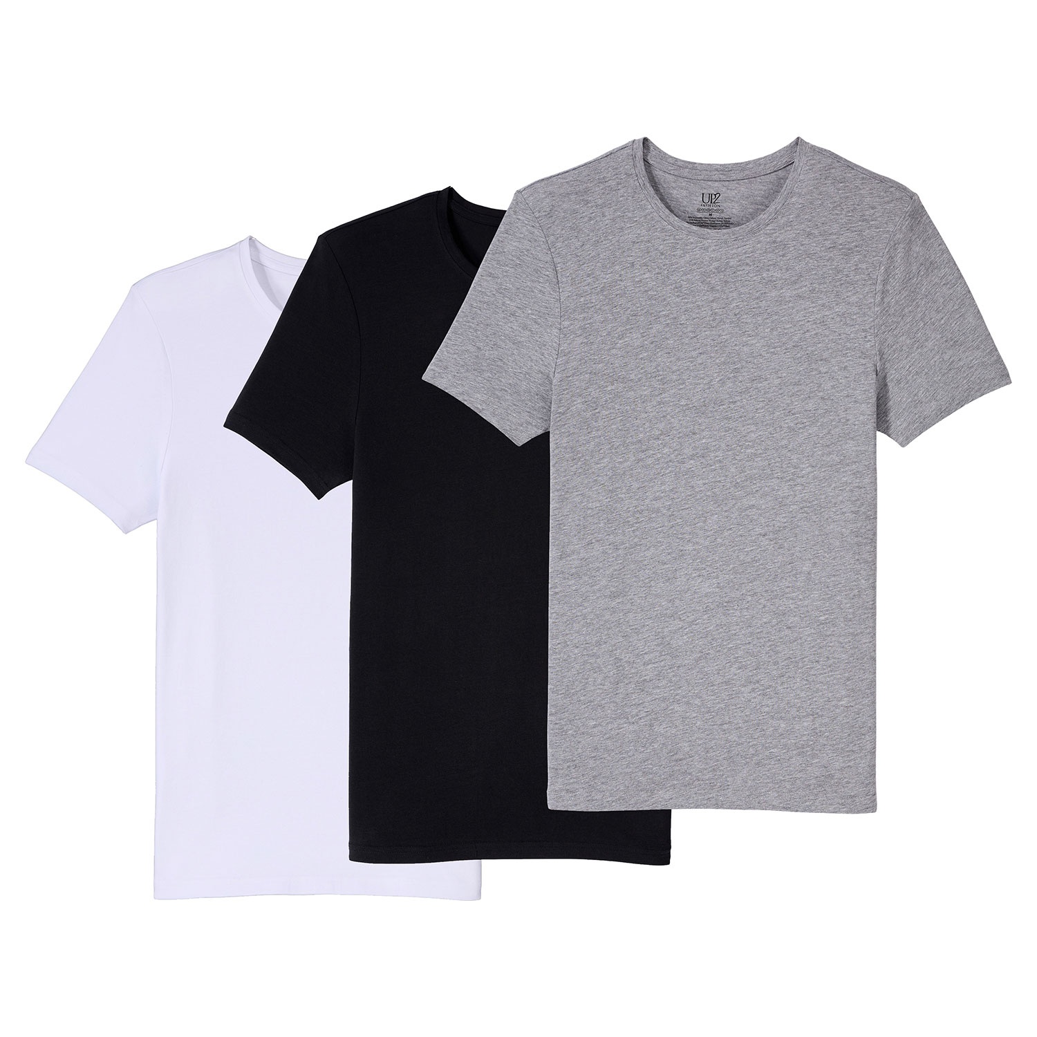UP2FASHION BASICS, MS Basic T-Shirt 3Er, L, Schwarz/Grau/We | ALDI SÜD